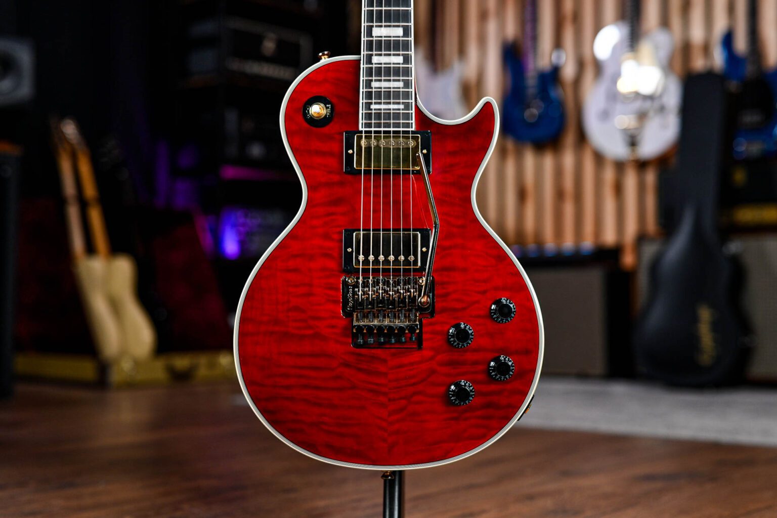 Epiphone Alex Lifeson Les Paul Custom Axcess in Quilt Ruby - Guitar ...