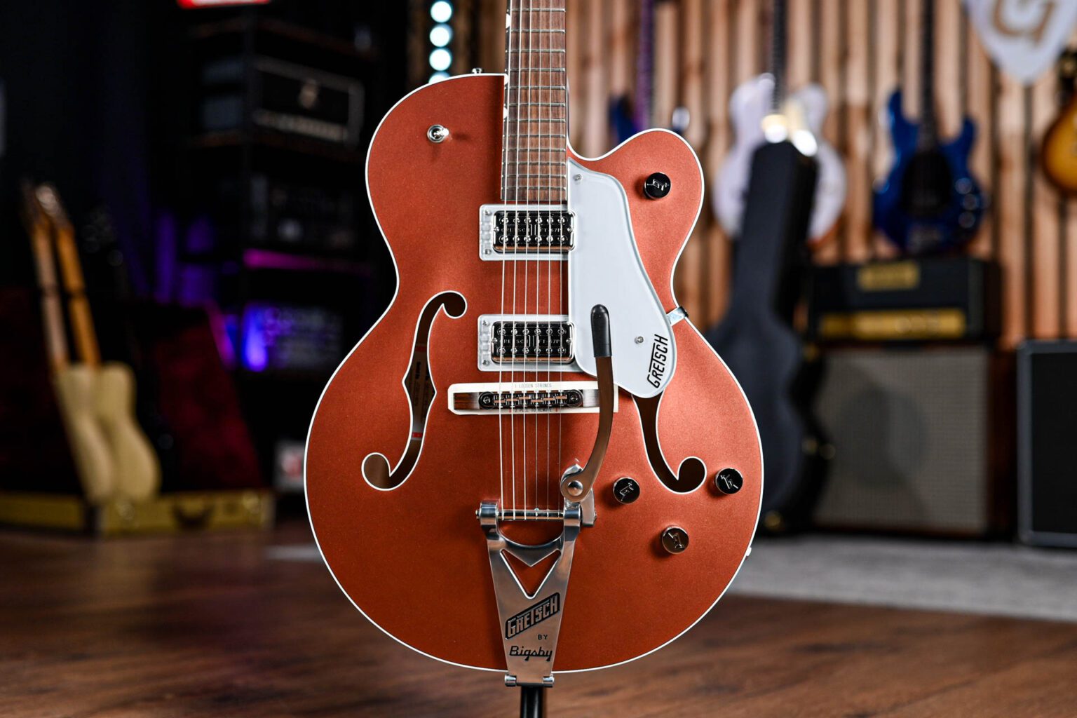 Gretsch G6118T Anniversary Players Edition in Two Tone Copper Metallic ...
