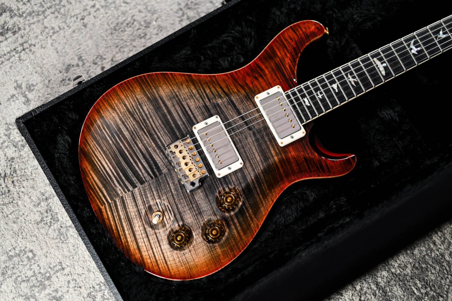 PRS Wood Library DGT Special Run in Burnt Maple Leaf with Flame Maple ...