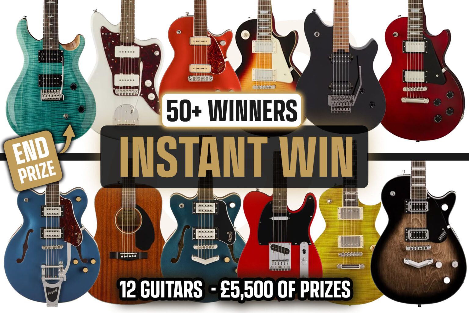 50 Instant Wins - £5,500+ of prizes with a PRS Prize - Guitar Gear Giveaway
