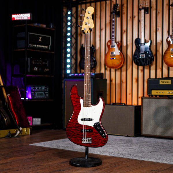 Fender FSR MIJ Hybrid 60s Jazz Bass Quilt Top in Transparent Red ...