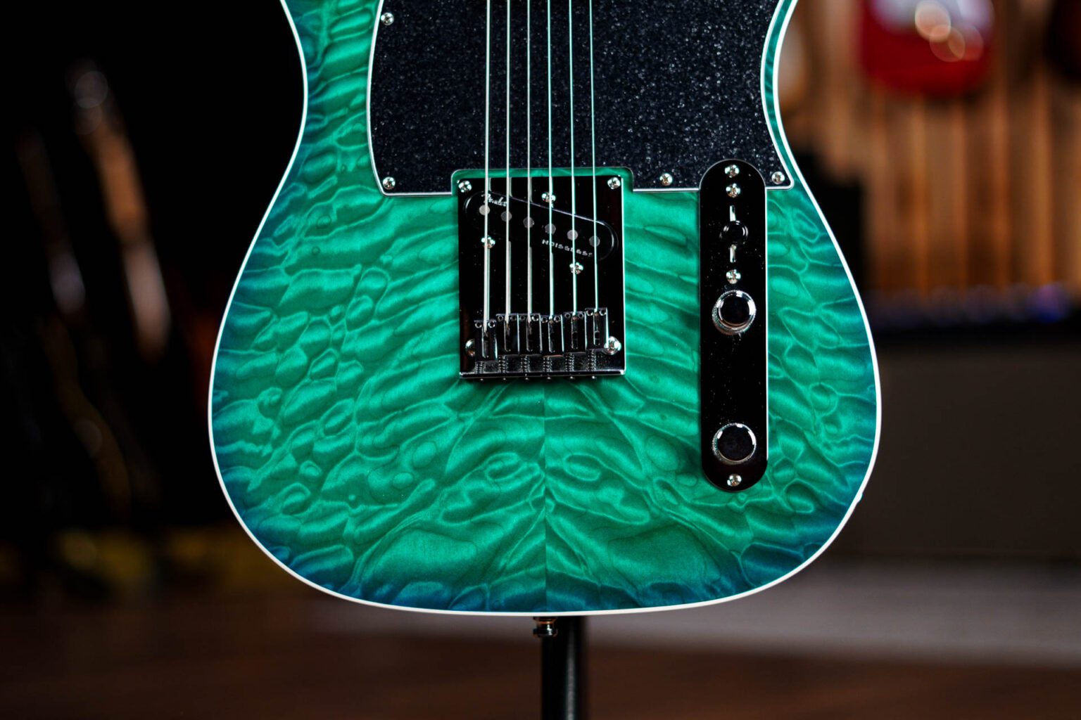 Fender Limited Edition American Elite Telecaster Quilt Maple Top in Aquamarine - Guitar Gear ...