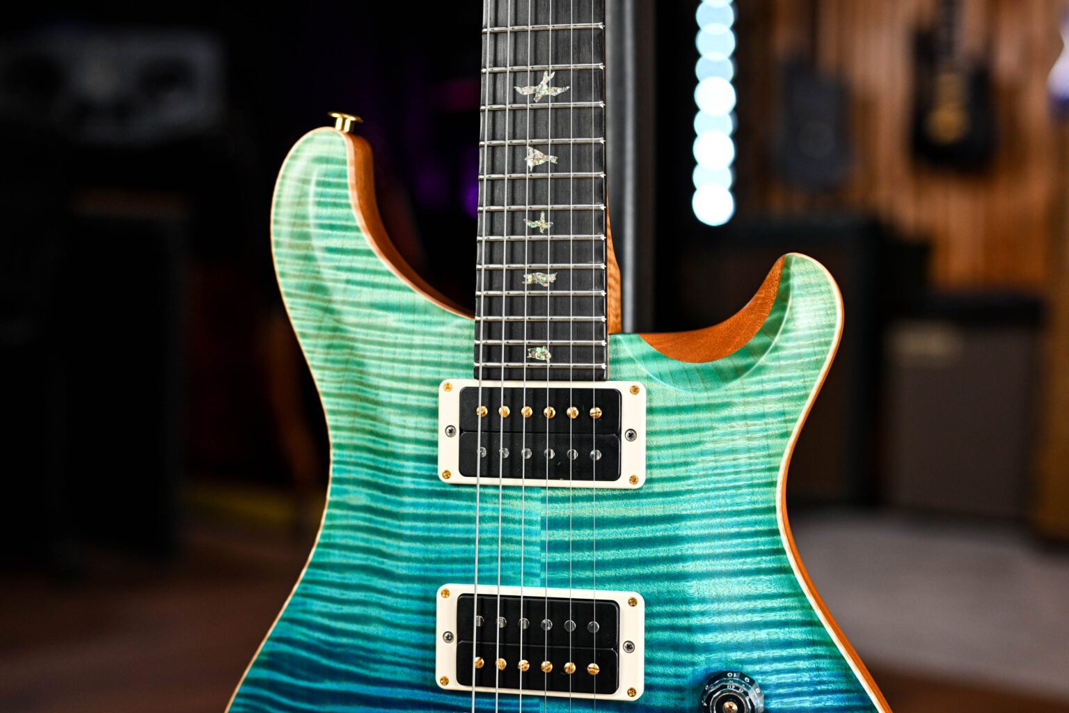 PRS USA Wood Library Custom 24 in Satin Blue Fade - Guitar Gear Giveaway