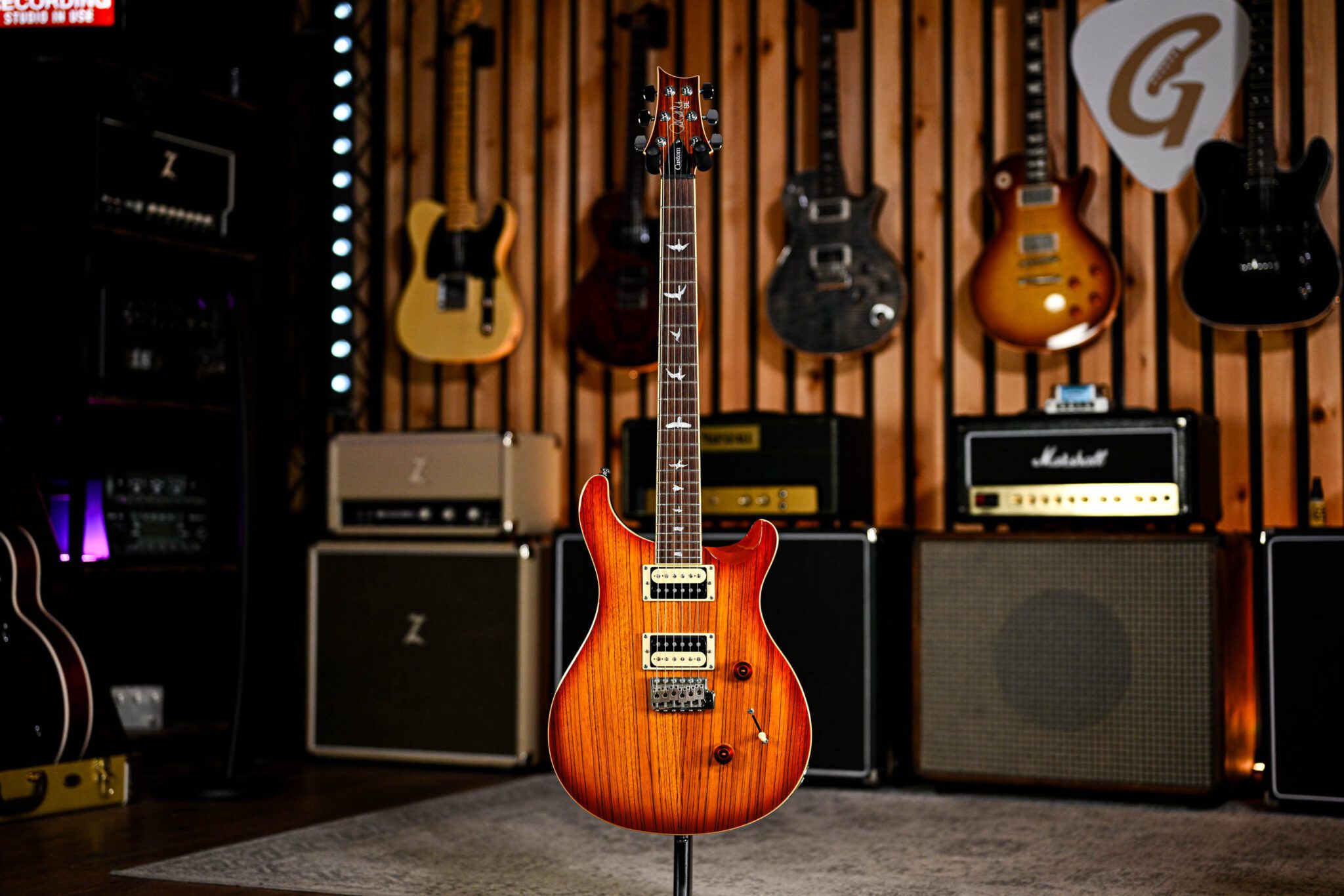 PRS SE Custom 24 Exotic Zebrawood Top in Vintage Sunburst - Guitar Gear ...