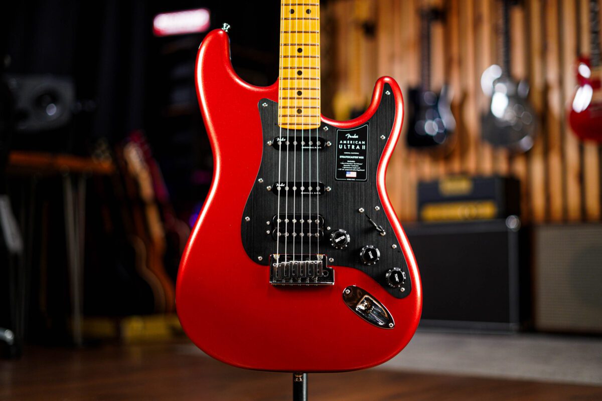 Fender American Ultra II HSS Stratocaster in Sinister Red - Guitar Gear ...