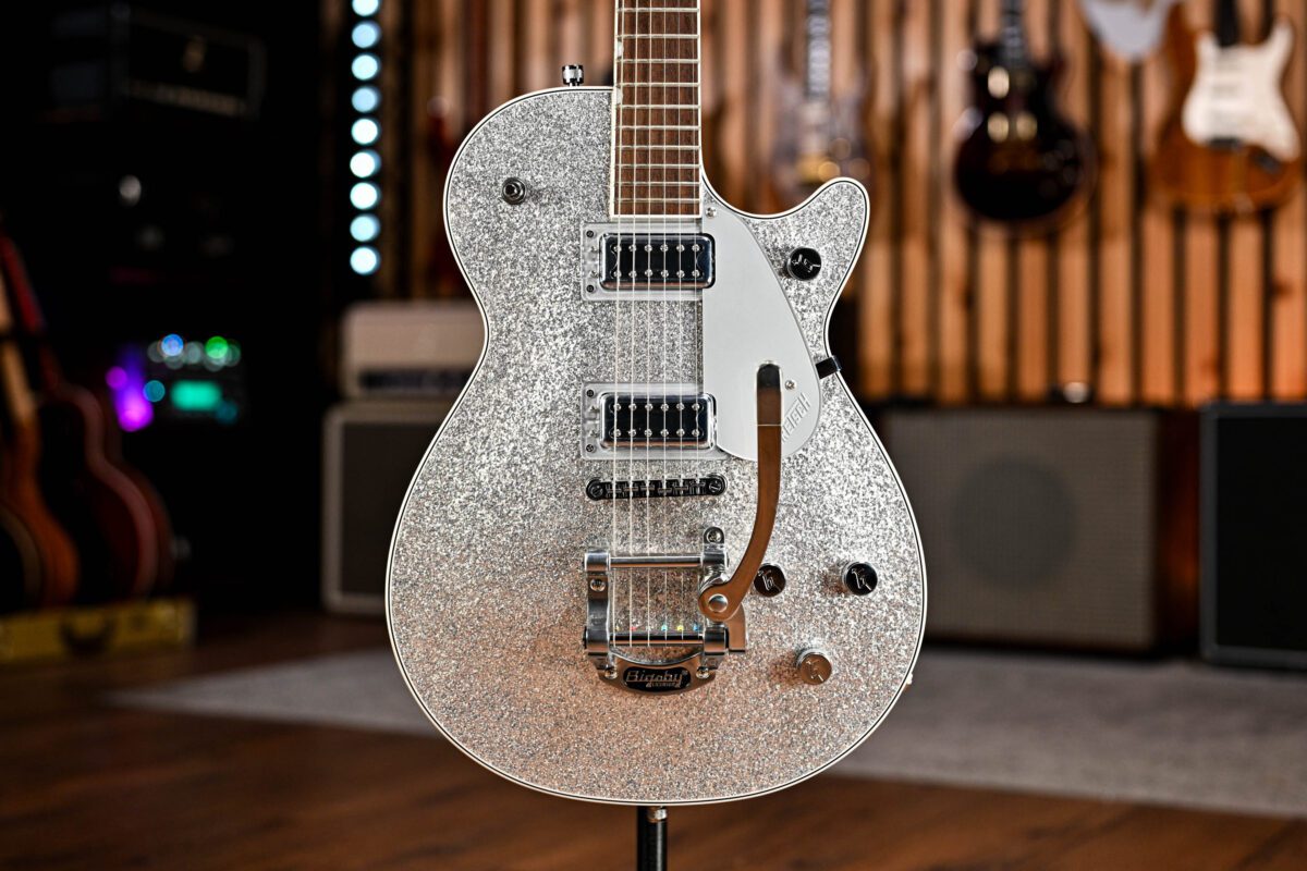Gretsch G5230T Electromatic Sparkle Jet FT Single-Cut Silver Sparkle ...