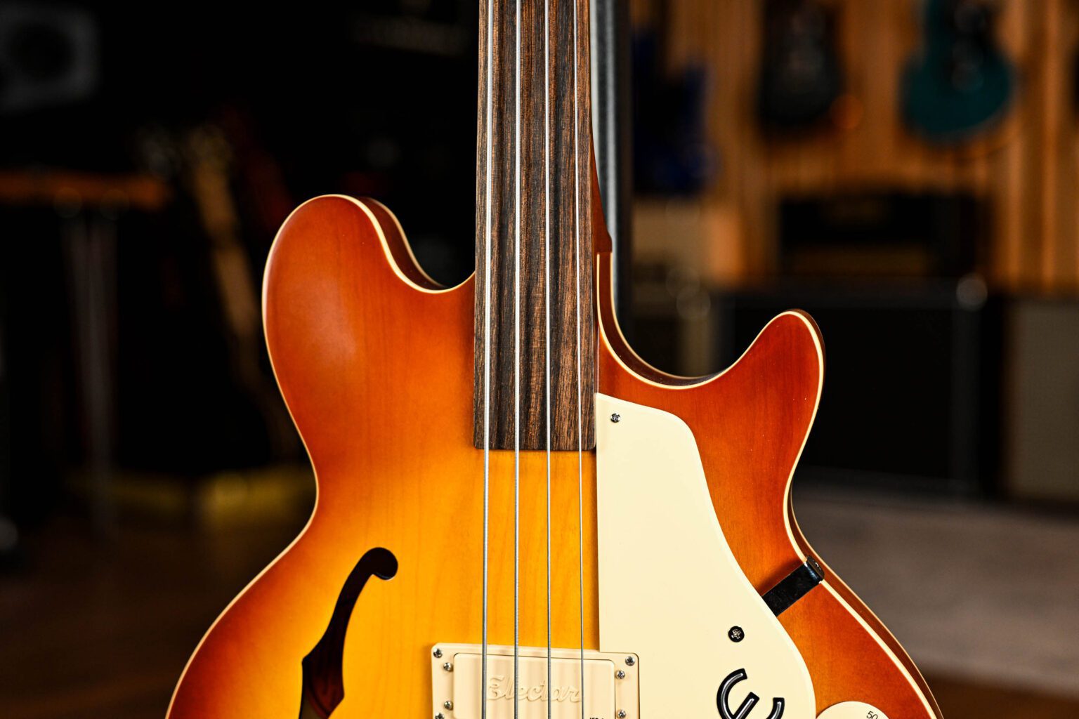 Epiphone Jack Casady Fretless Bass in Aged Royal Tan - Guitar Gear Giveaway